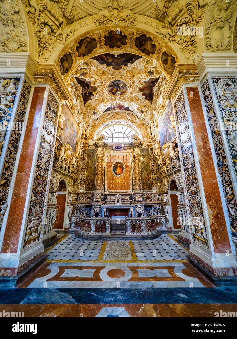 Chapel of the Sacred Heart in the baroque style church of Jesus (chiesa del Gesu' ) called also ...