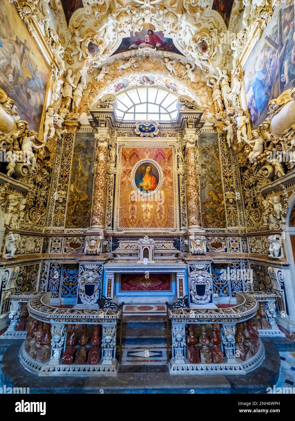 Chapel of the Sacred Heart in the baroque style church of Jesus (chiesa del Gesu' ) called also ...