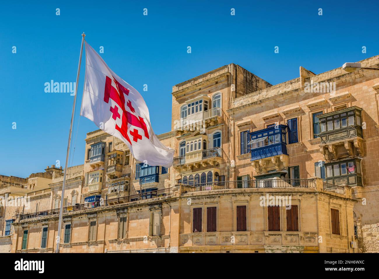 Traditional Maltese buildings in Valletta city Stock Photo - Alamy