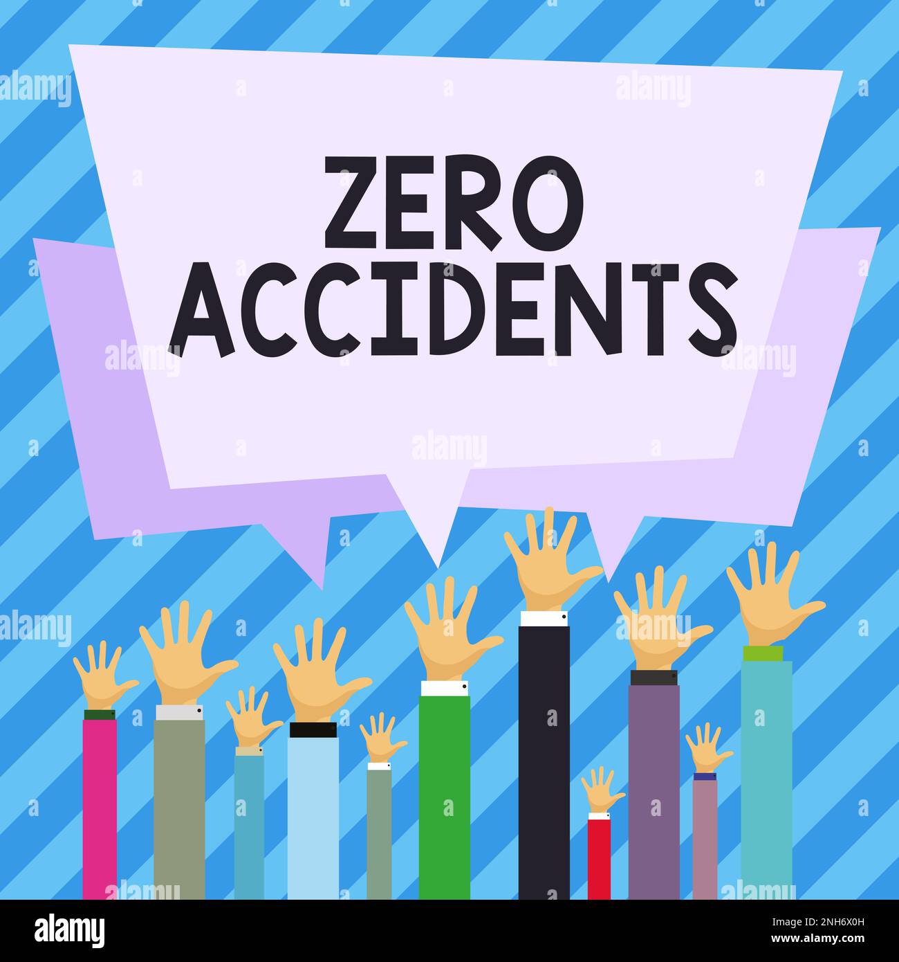 Text sign showing Zero Accidents. Conceptual photo important strategy for preventing workplace ...