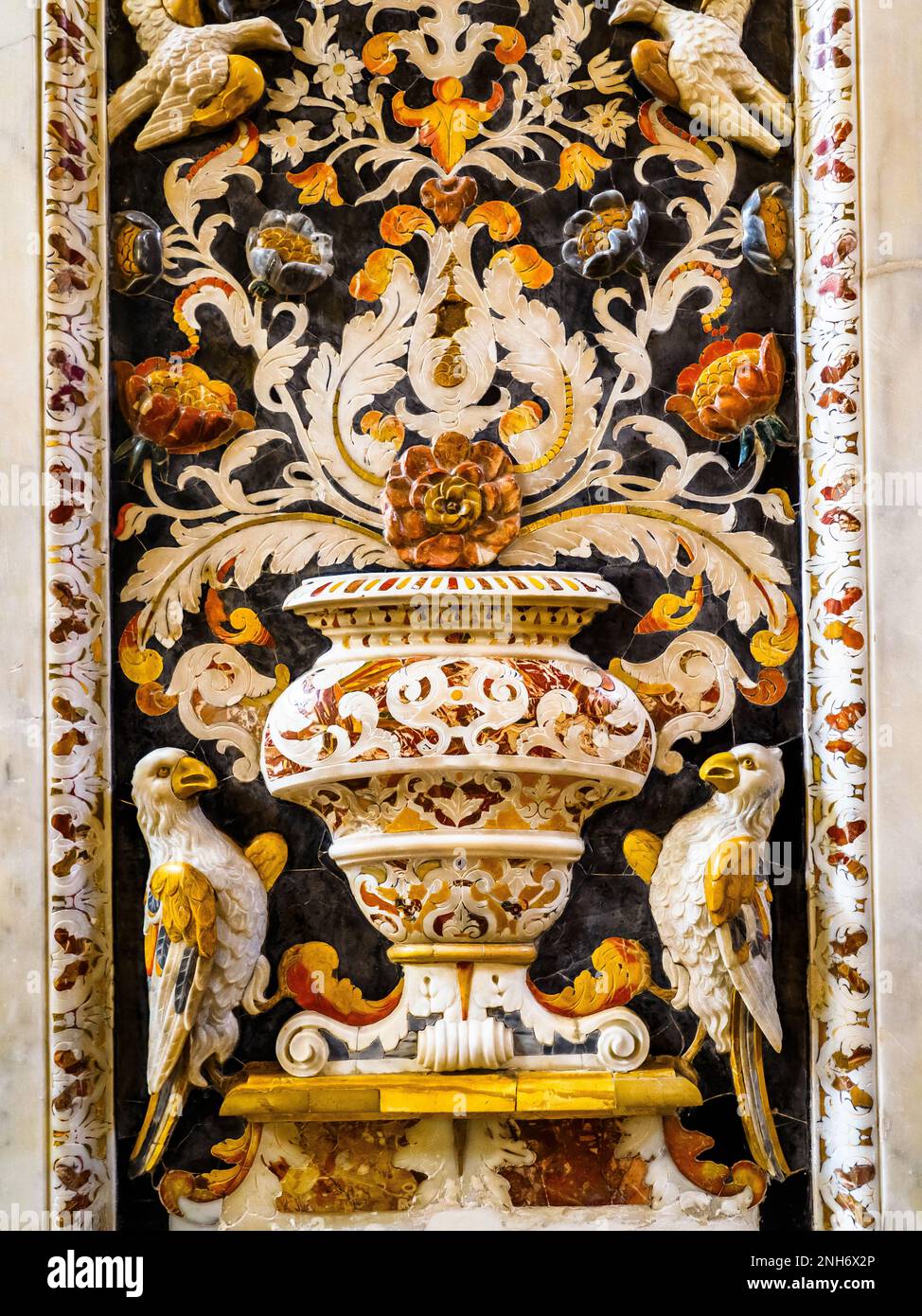 Marble inlays in the baroque style church of Jesus (chiesa del Gesu ...