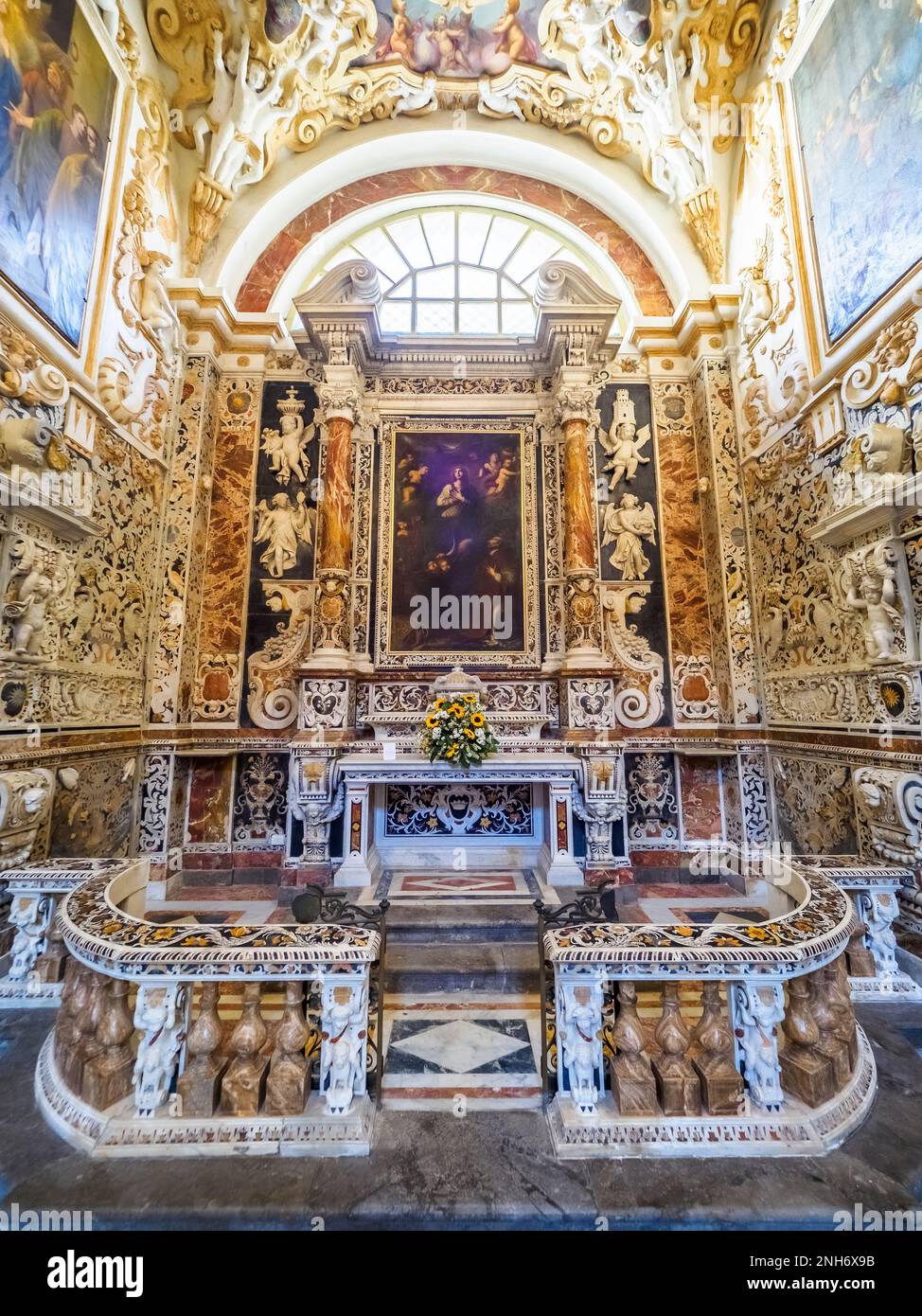 Chapel of Immaculate Conception and Saint Francis Borgia in the baroque style church of Jesus ...