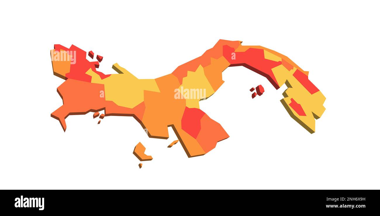 Panama political map of administrative divisions - provinces. 3D map in ...