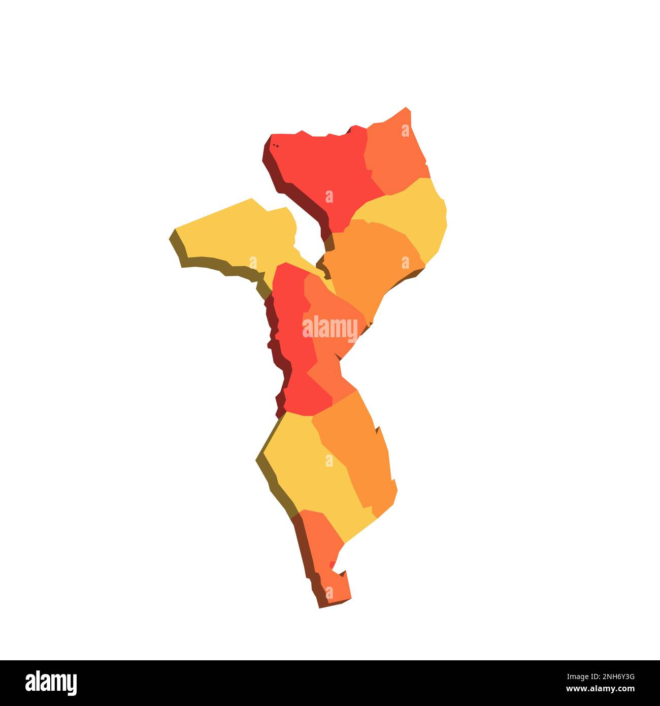 Mozambique political map of administrative divisions - provinces and ...