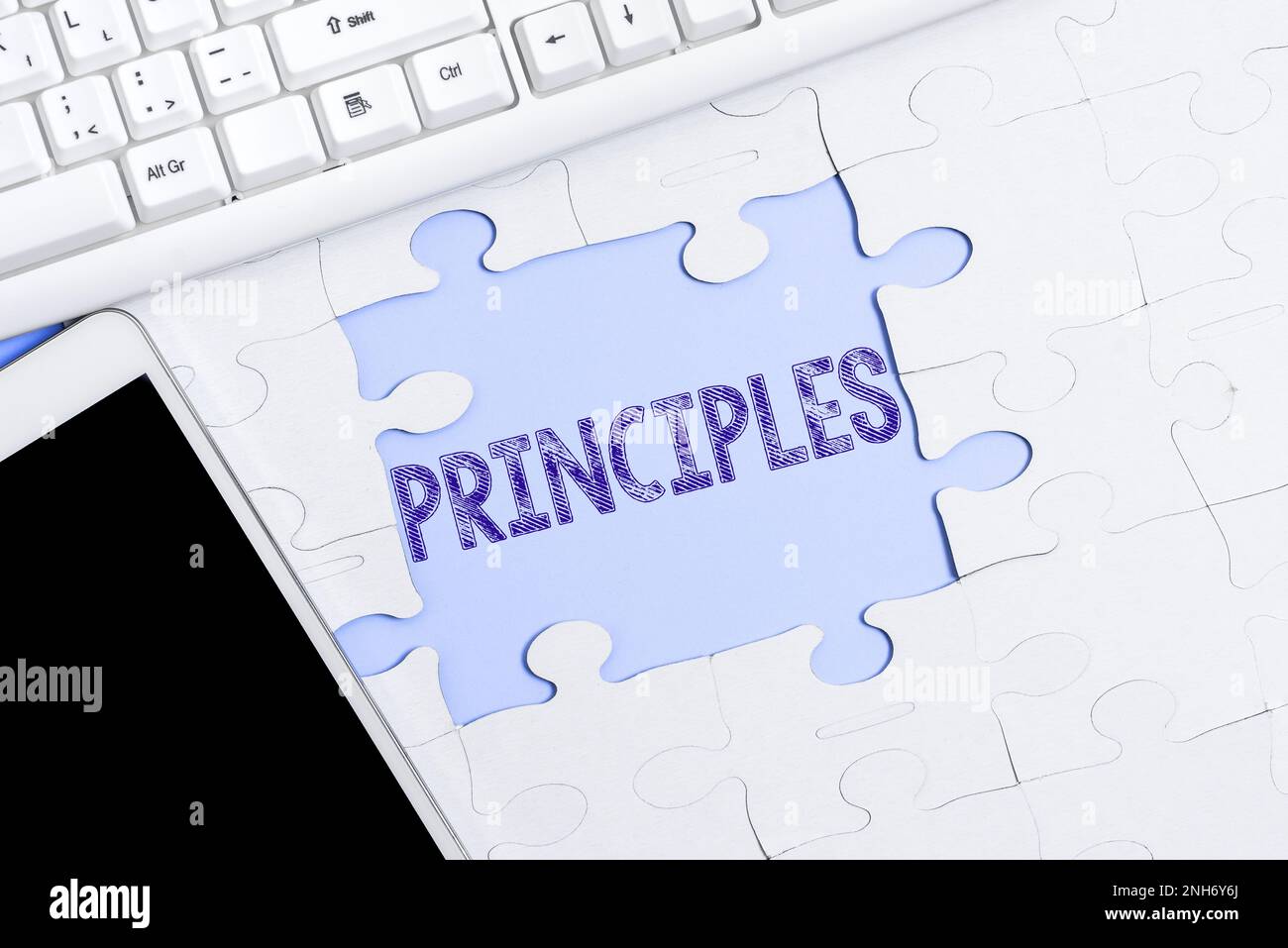 Text caption presenting Principles. Concept meaning fundamental truth ...