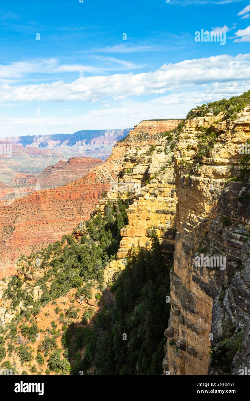 Grand Canyon National Park in Arizona, USA. Panoramic showing the Grand ...