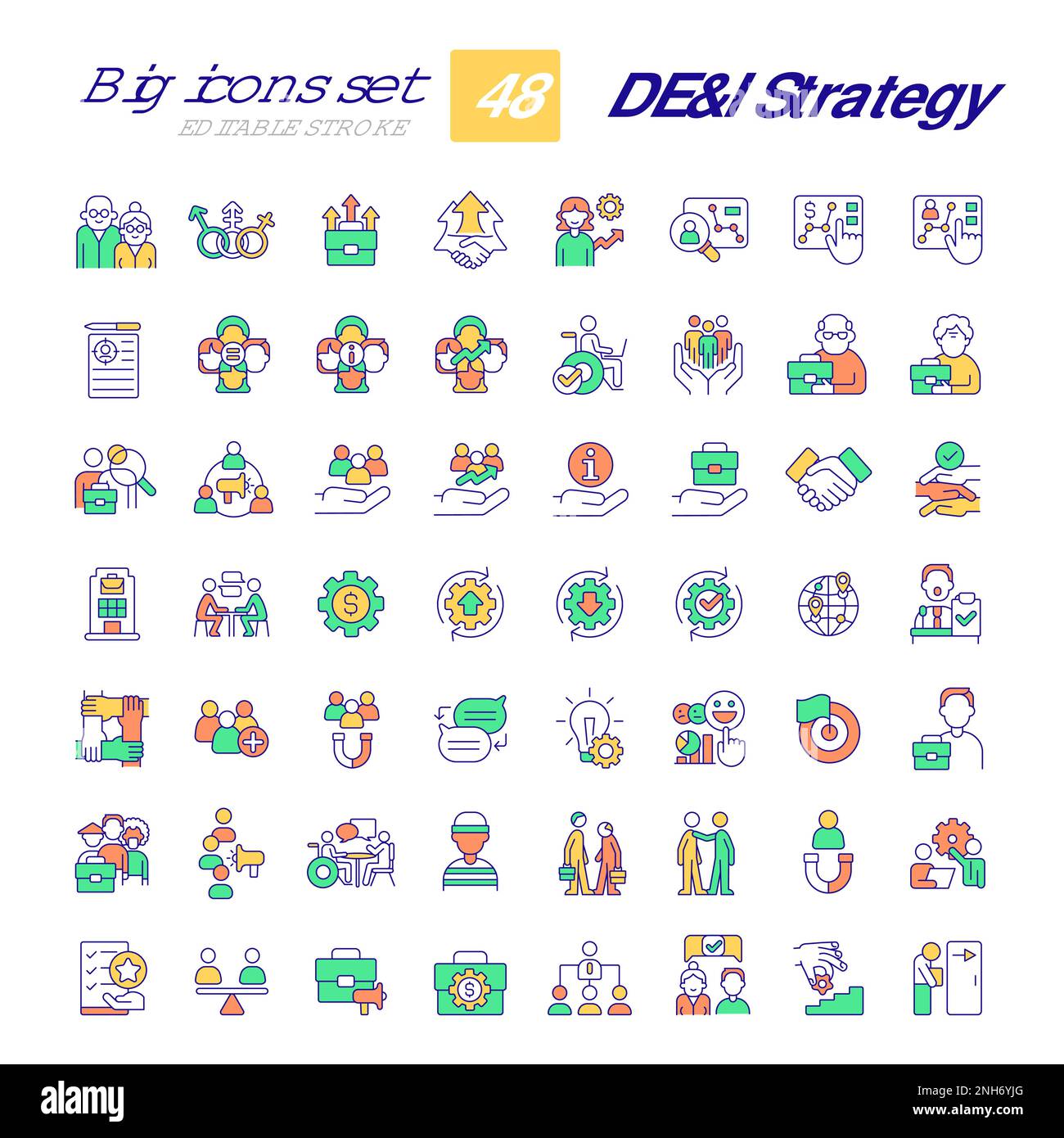 DEI strategy in workplace RGB color icons set Stock Vector Image & Art ...