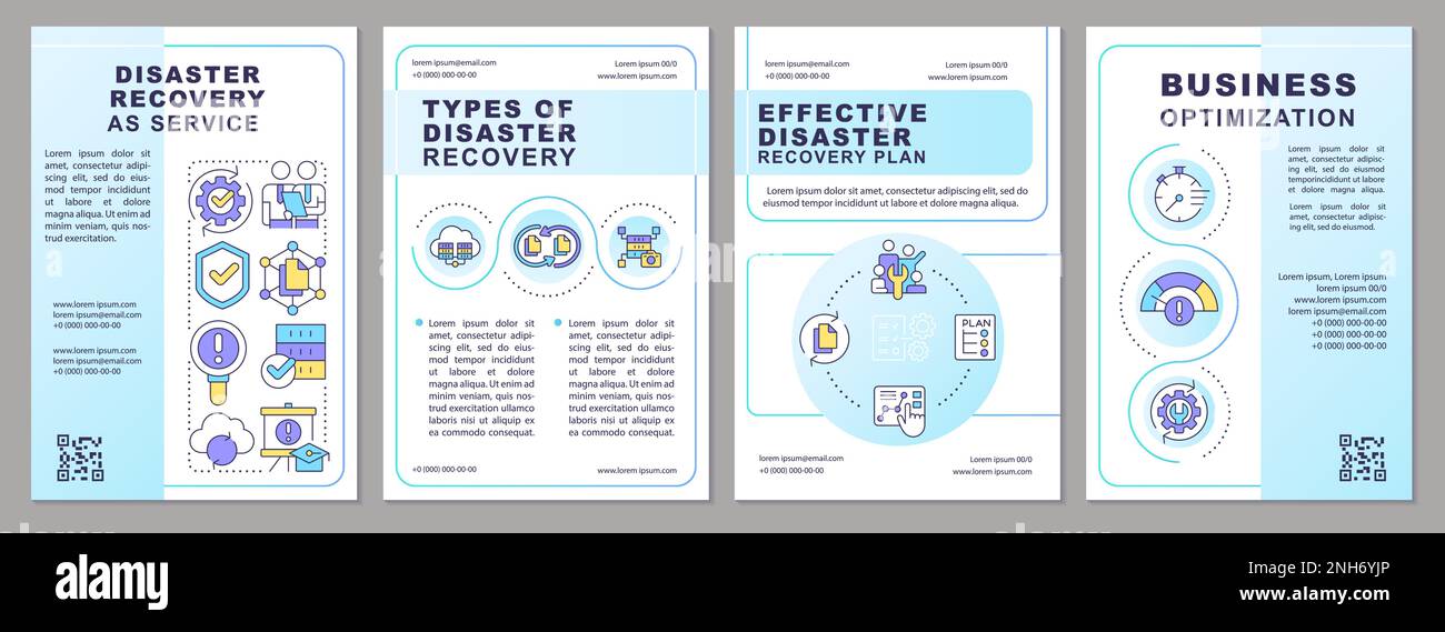 Disaster recovery as service blue brochure template Stock Vector Image ...