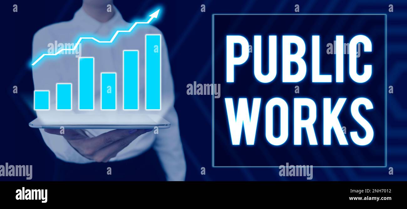 Text showing inspiration Public Works. Word Written on Describes the ...