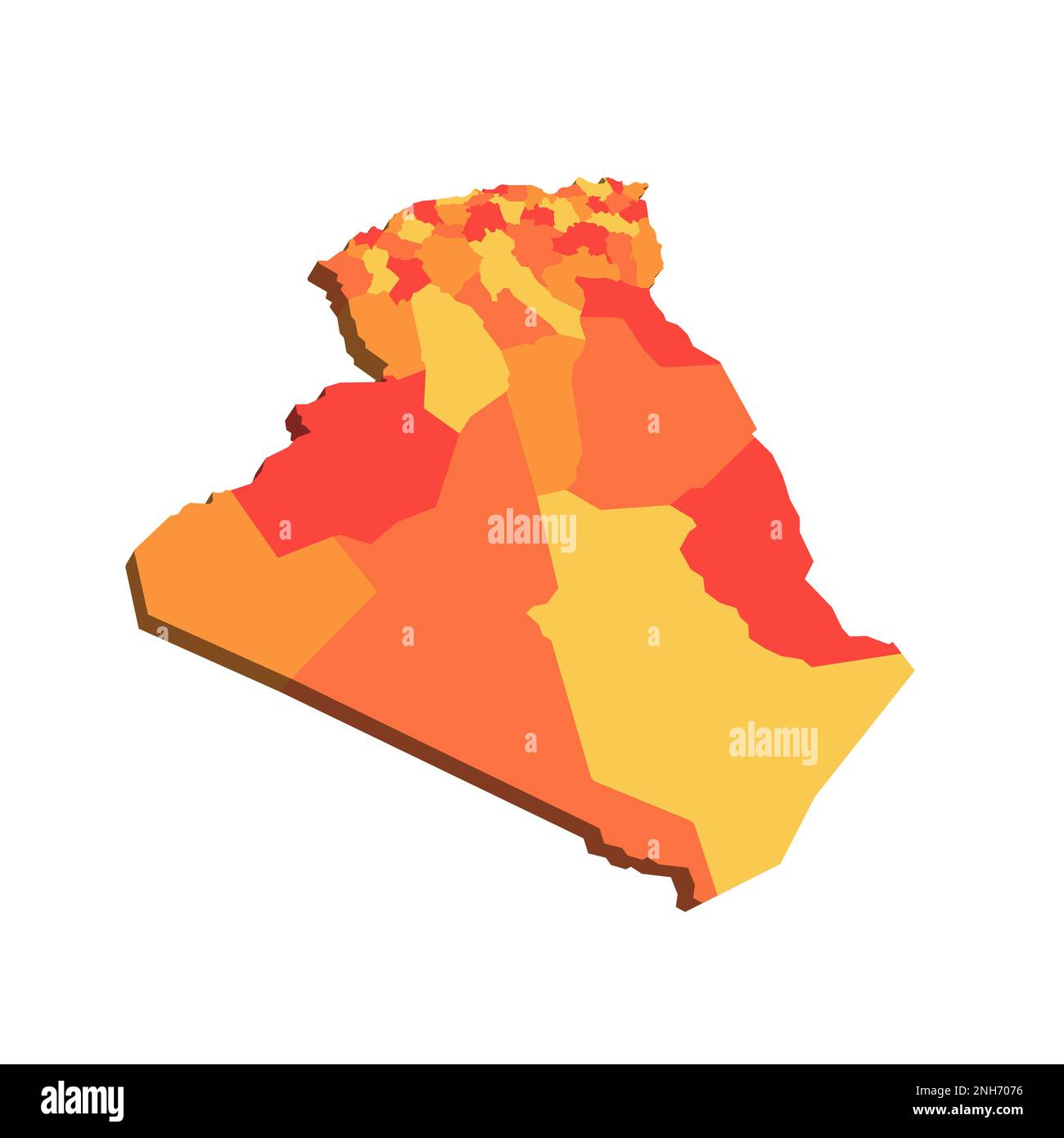 Algeria political map of administrative divisions - provinces. 3D map ...