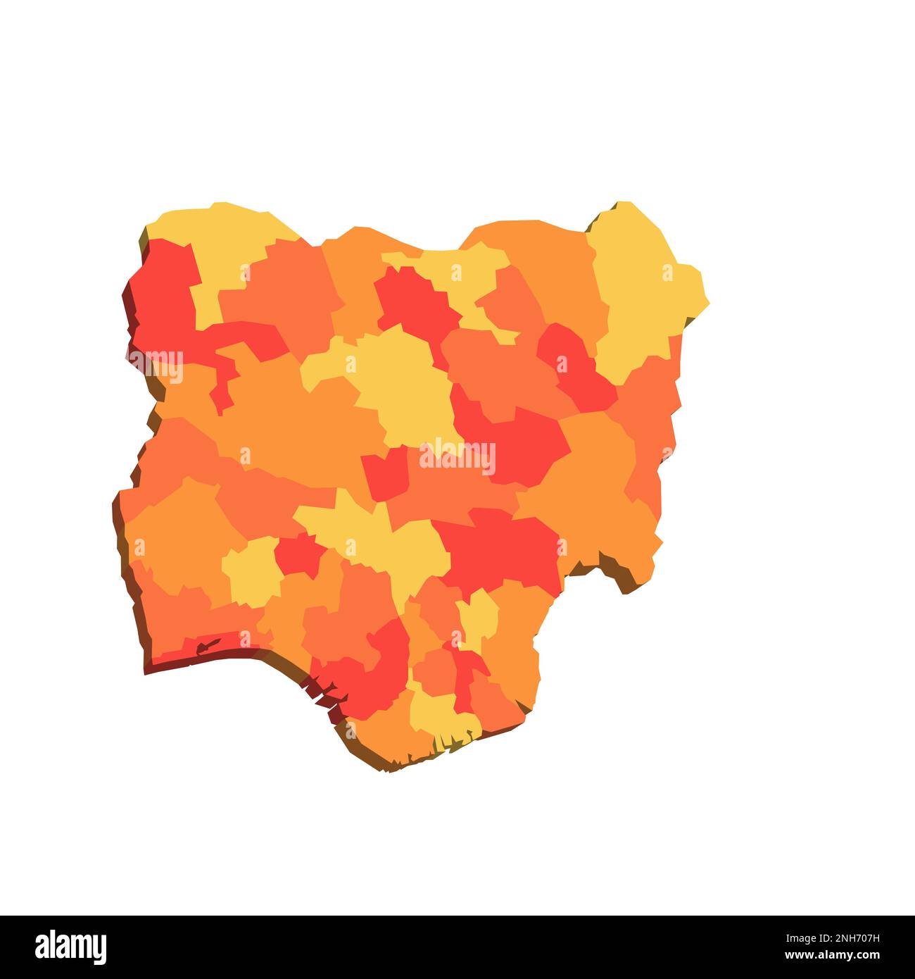Nigeria political map of administrative divisions - states and federal ...