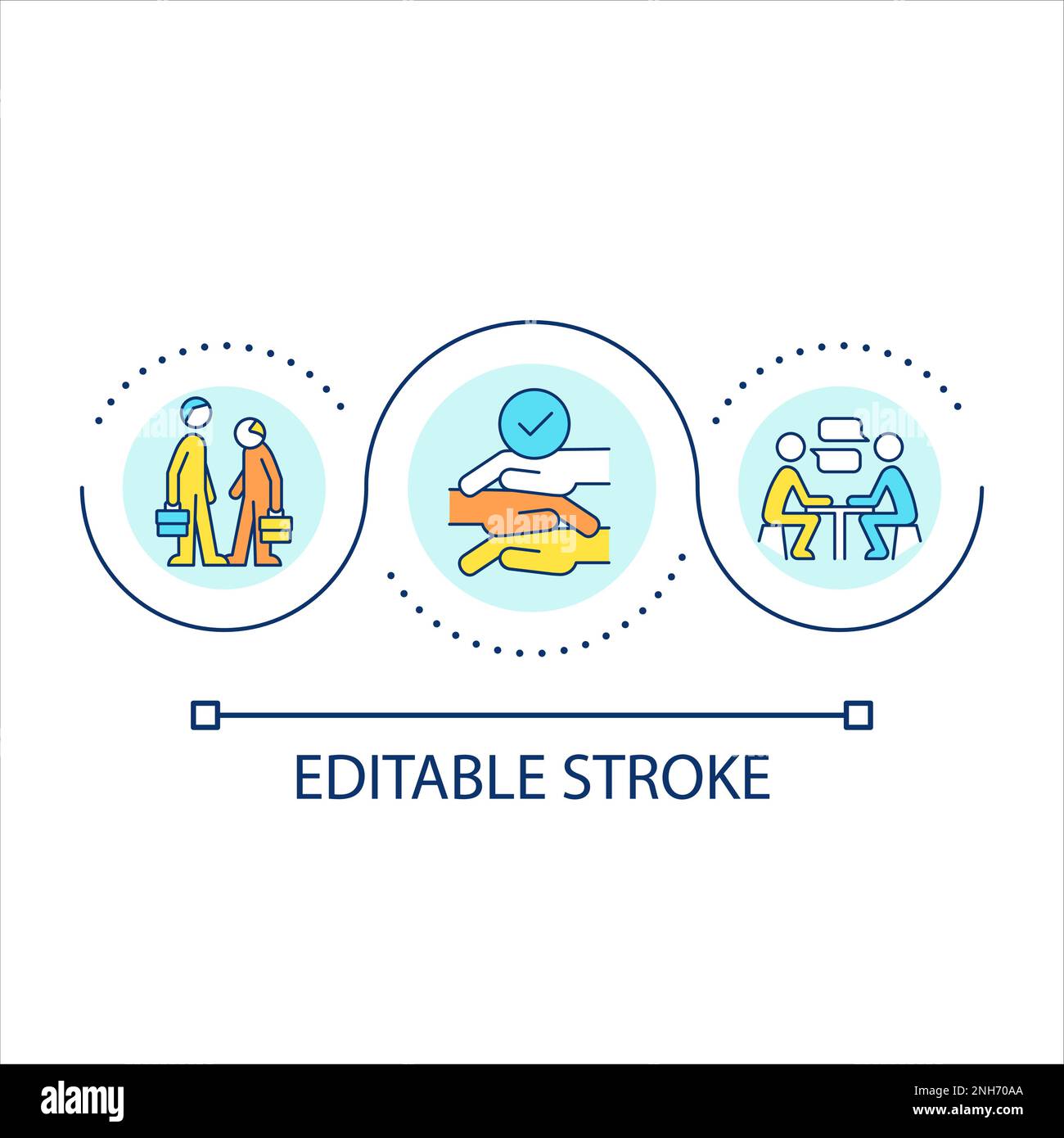 Inclusive interaction in workplace loop concept icon Stock Vector Image ...