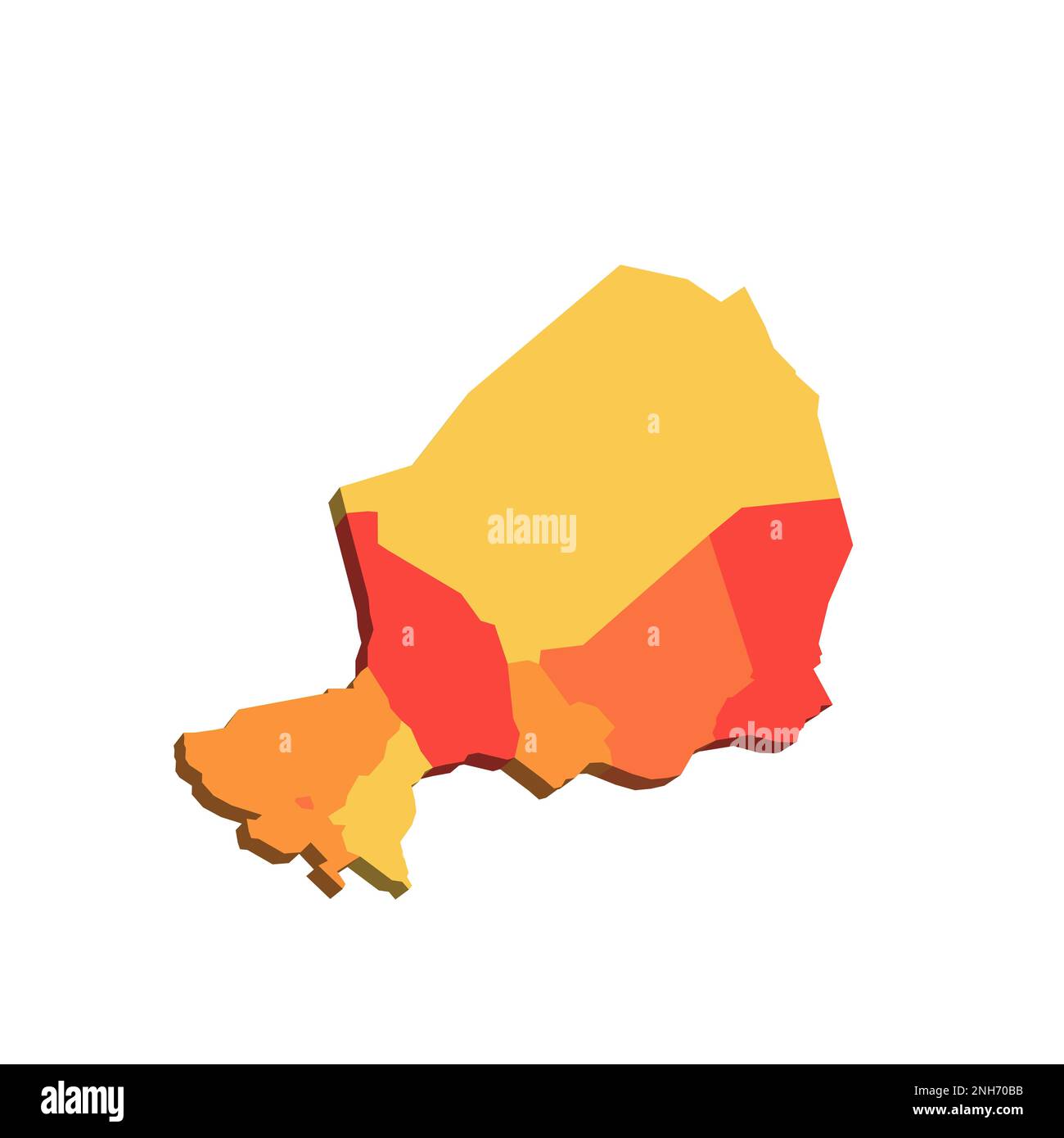 Niger political map of administrative divisions - regions and capital ...