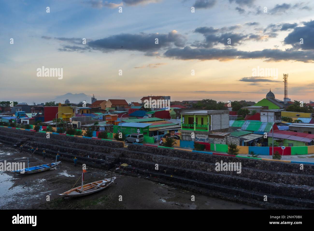 Colorful houses at Kenjeran area, Surabaya city, East Java, Indonesia ...