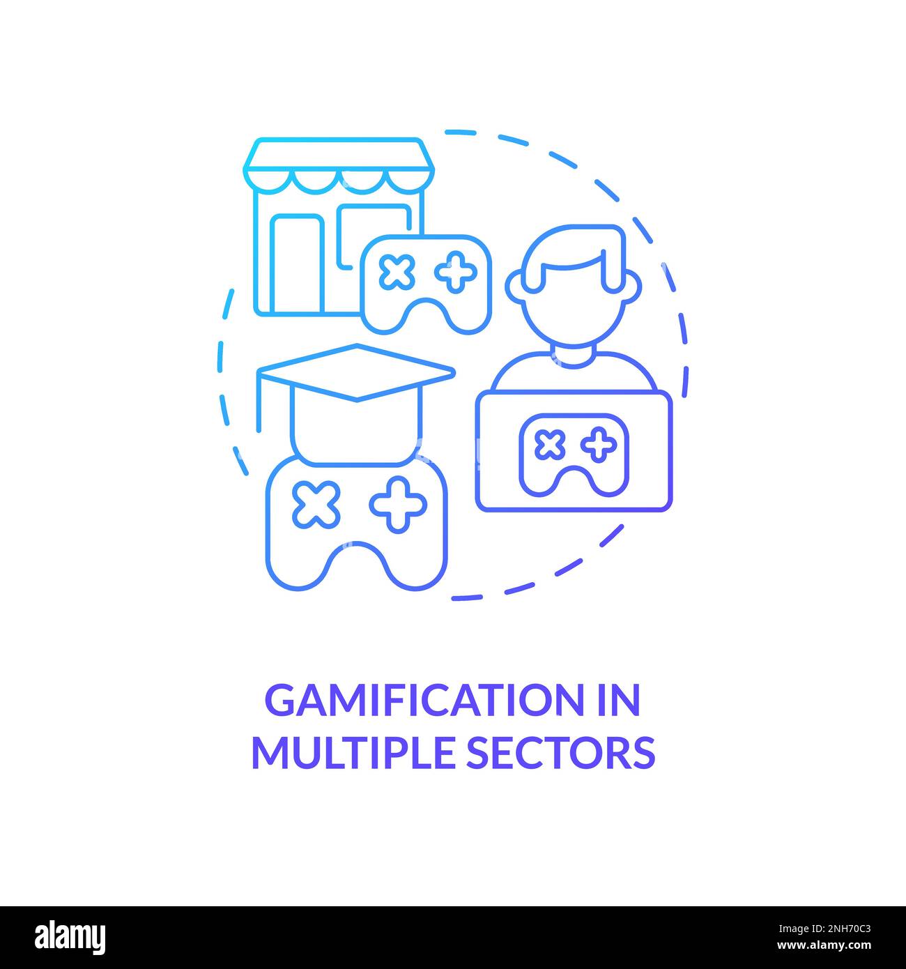 Gamification in multiple sectors blue gradient concept icon Stock Vector Image & Art - Alamy