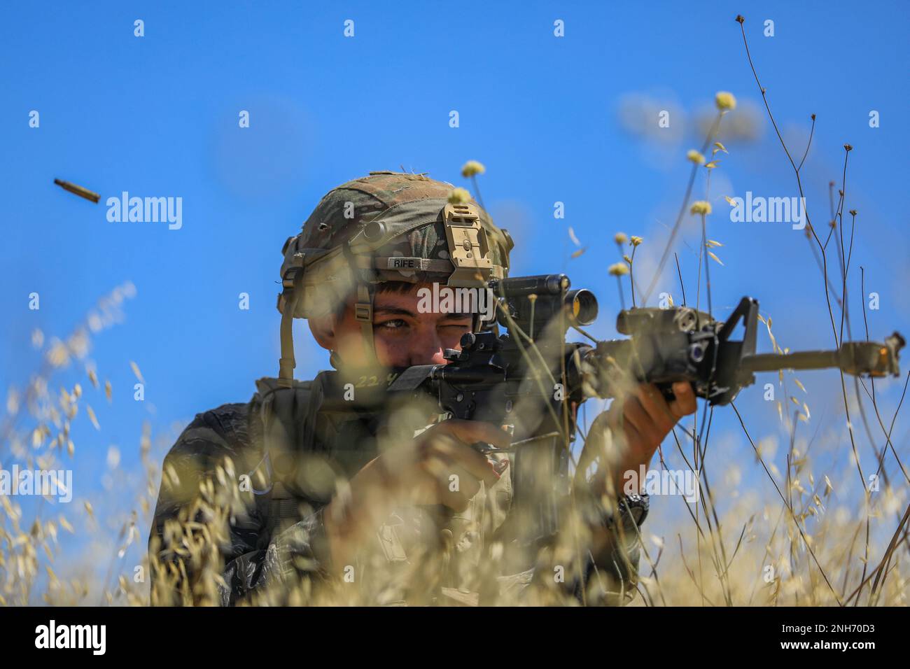 U.S. Army Pfc. Owen J. Rife, an infantryman assigned to Bravo Company ...
