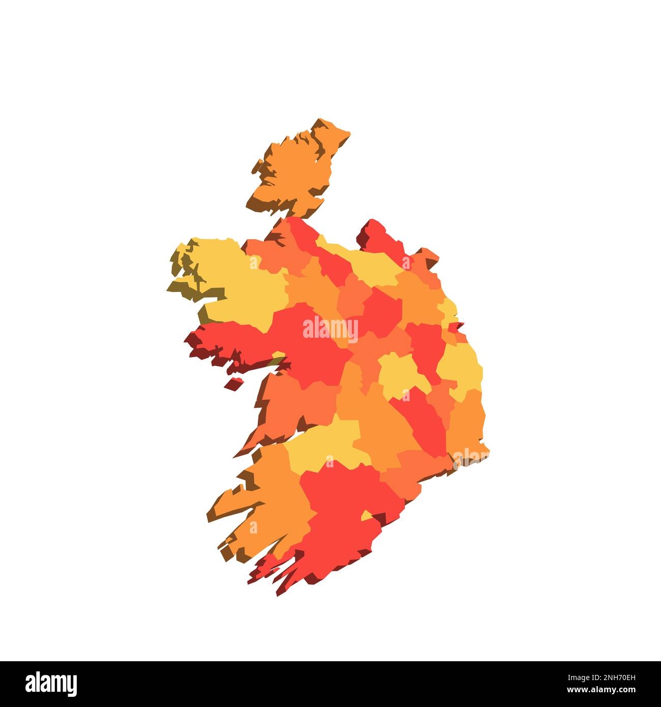 Ireland political map of administrative divisions - counties and cities ...