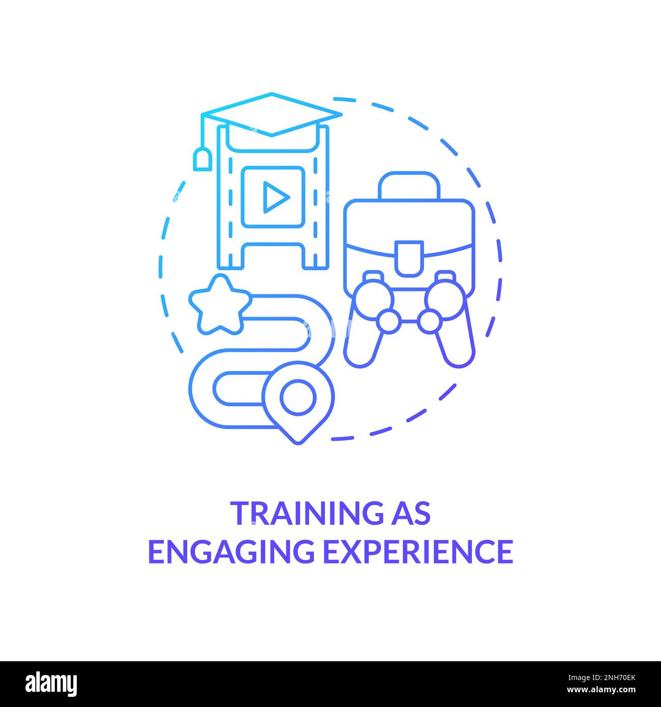 Training as engaging experience blue gradient concept icon Stock Vector ...