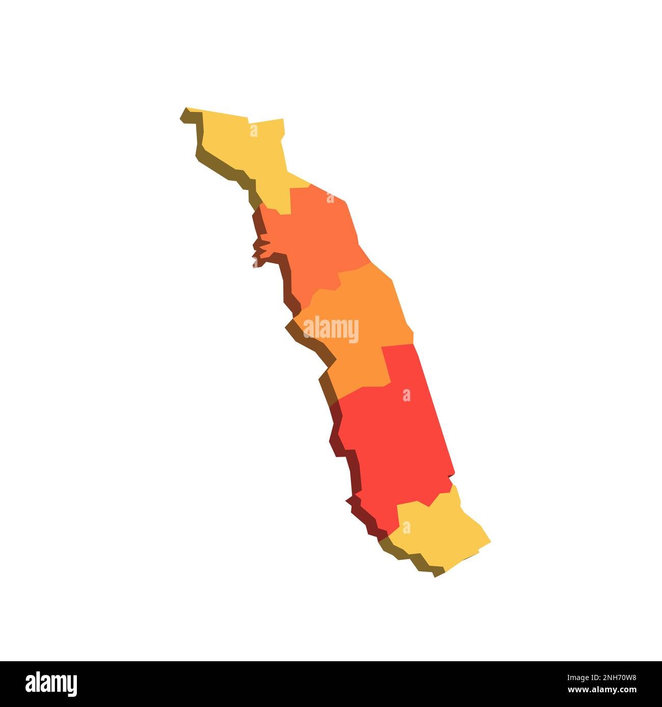 Togo political map of administrative divisions - regions. 3D map in ...