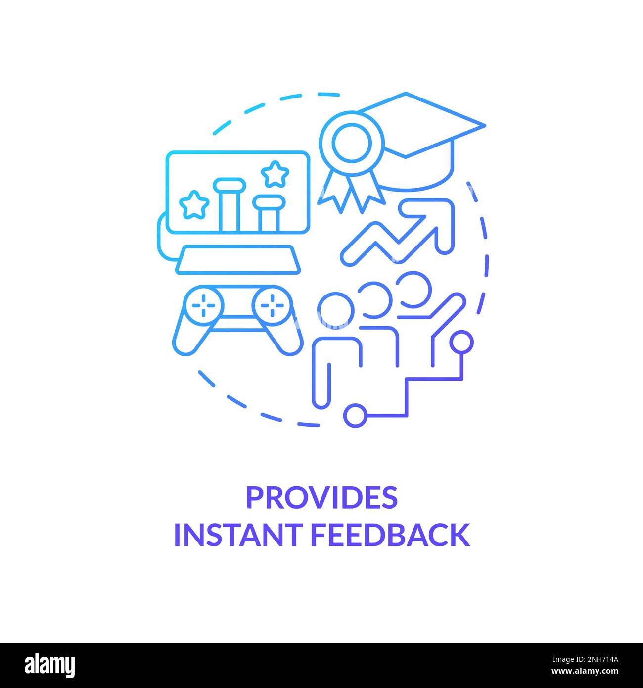 Provide instant feedback blue gradient concept icon Stock Vector Image ...