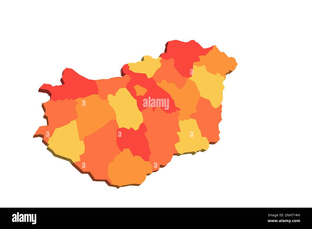 Hungary political map of administrative divisions - counties and ...