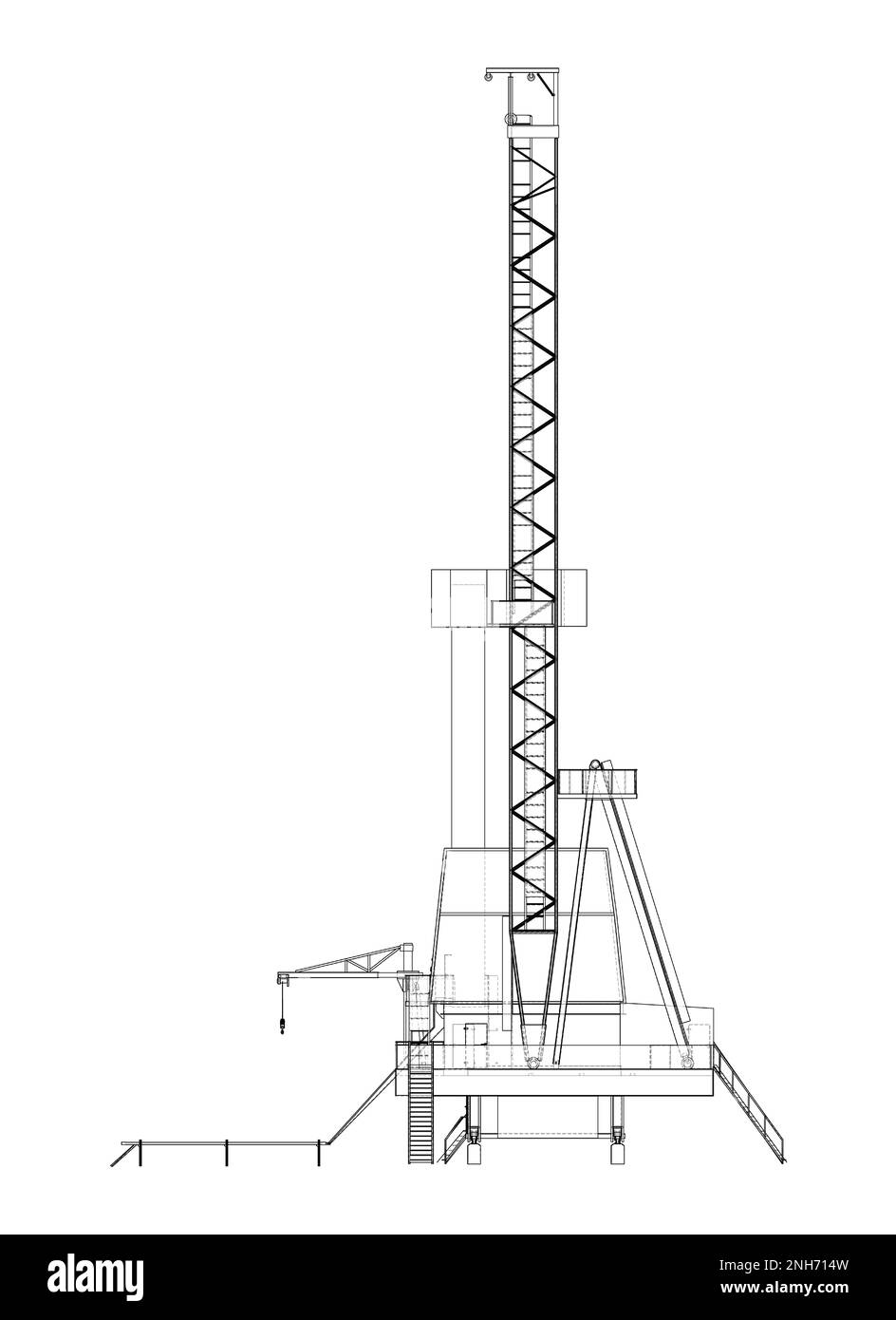 Blueprint oil rig silhouette hi-res stock photography and images - Alamy