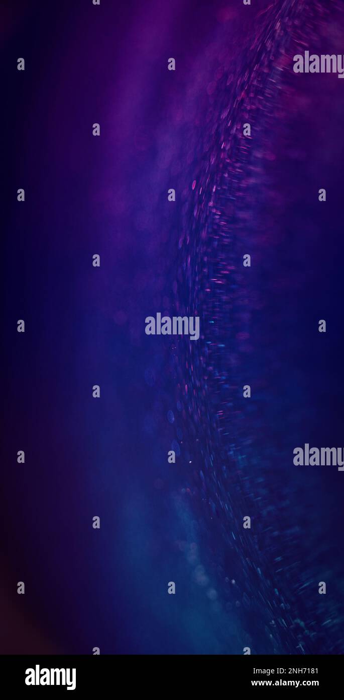 Bokeh neon sparkles. Blur fluorescent light. Galaxy radiance. Defocused ...