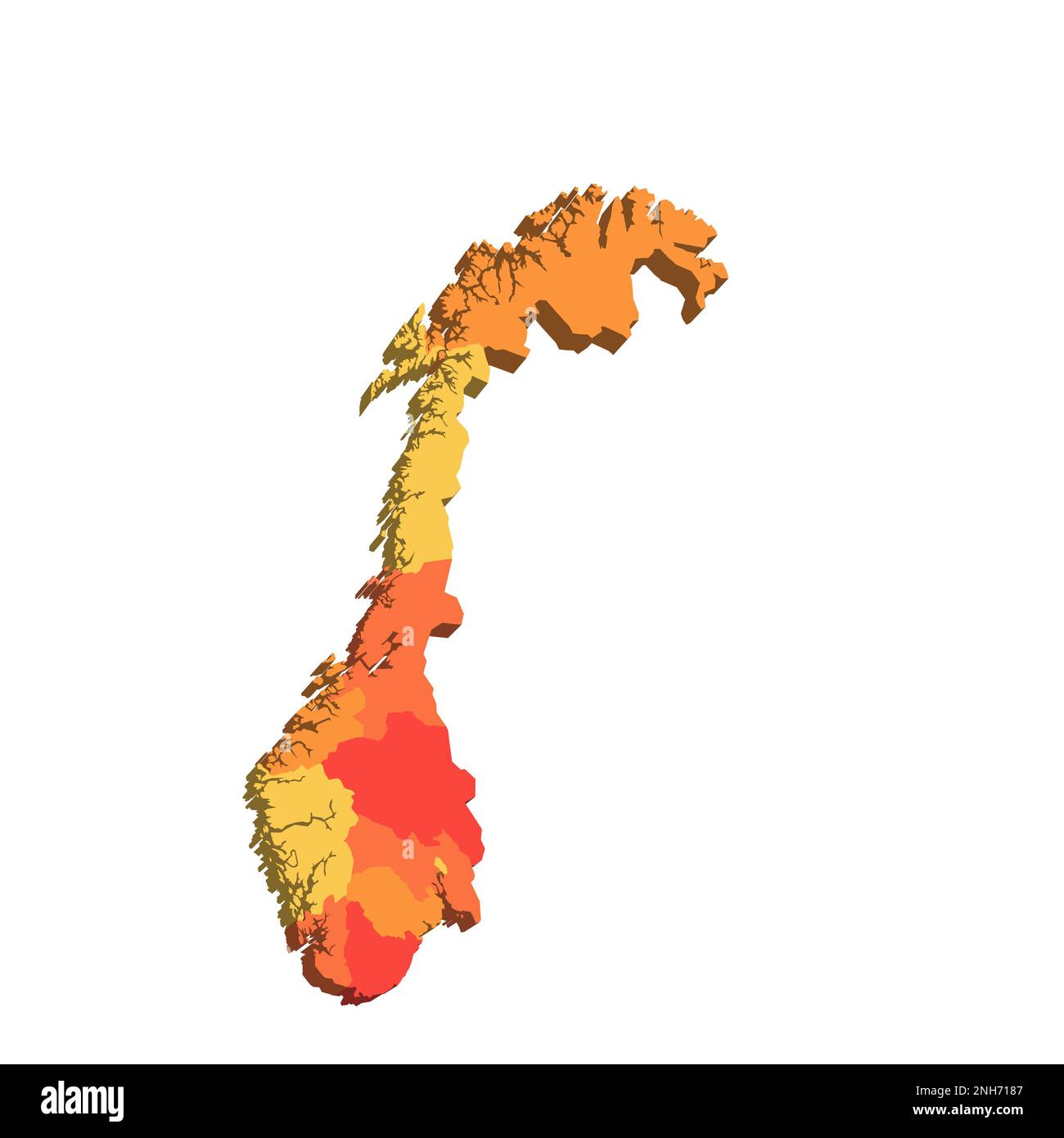 Norway political map of administrative divisions - counties and ...