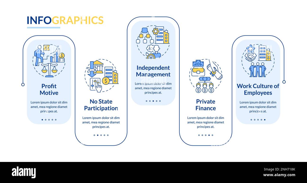 Private sector features rectangle infographic template Stock Vector ...