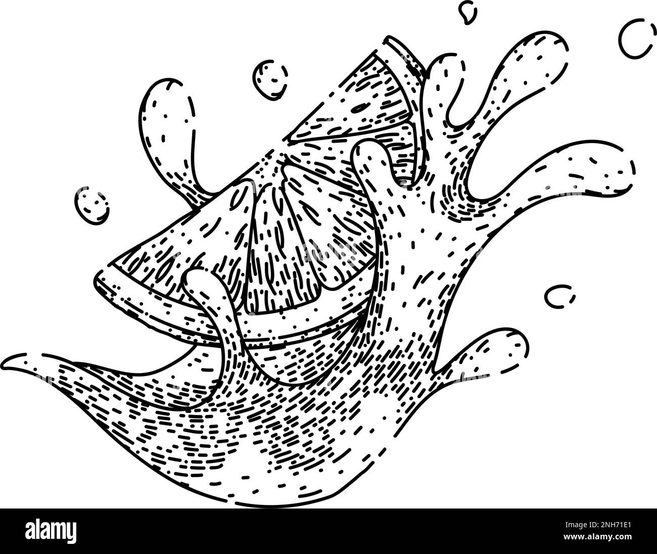 orange splash juice sketch hand drawn vector Stock Vector Image & Art ...