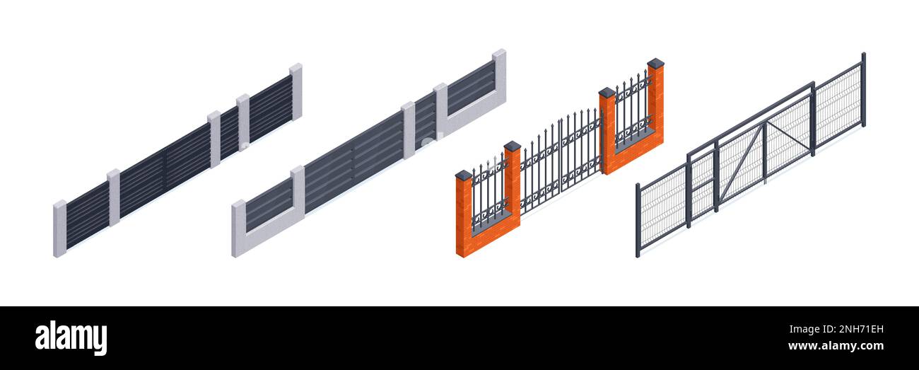 Farm pasture metal fence gate Stock Vector Images - Alamy