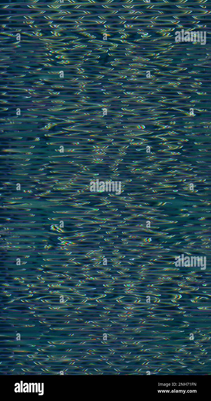 Glitch texture. Static distortion. Digital artifacts. Green blue orange ...