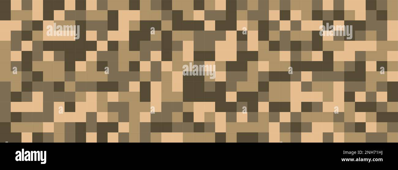 Digital camouflage in brown tones. Seamless vector pattern. Pixel grid ...