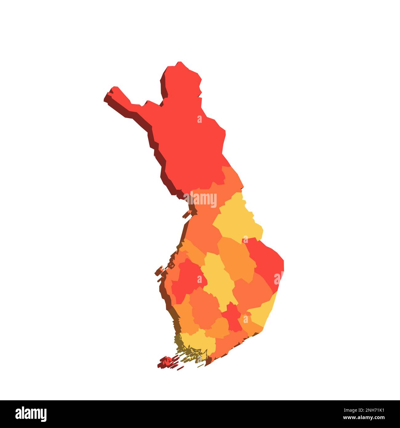 Finland political map of administrative divisions - regions and one ...