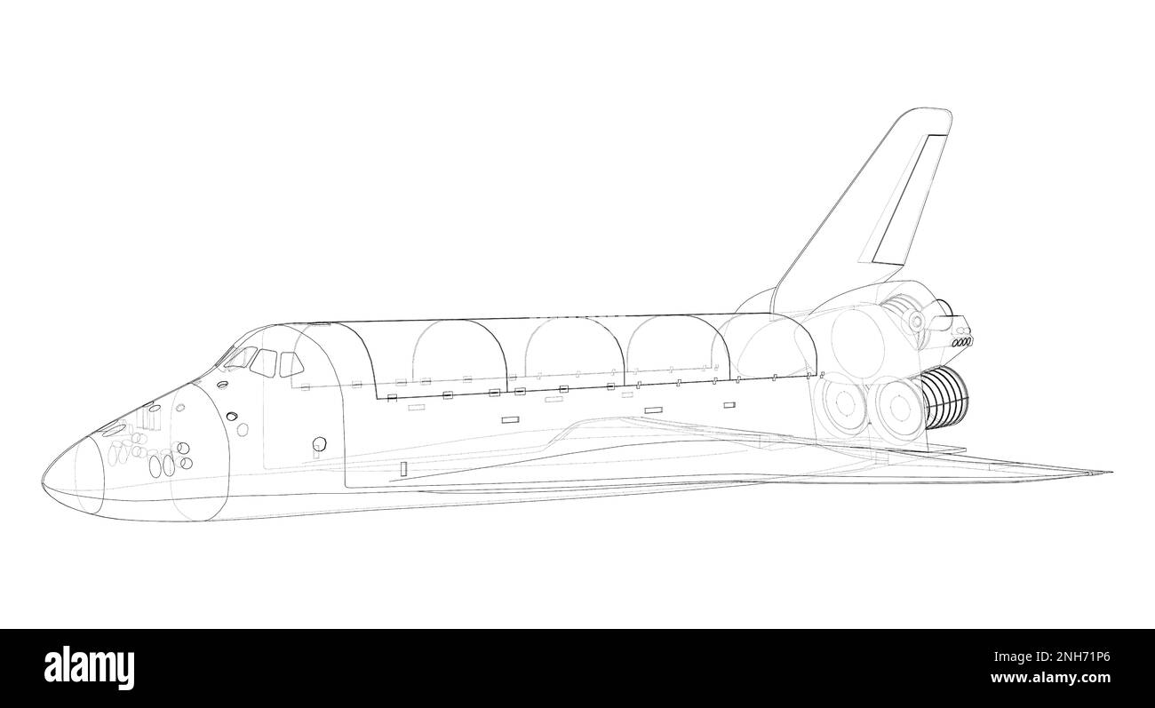 Space shuttle. 3d illustration Stock Photo - Alamy