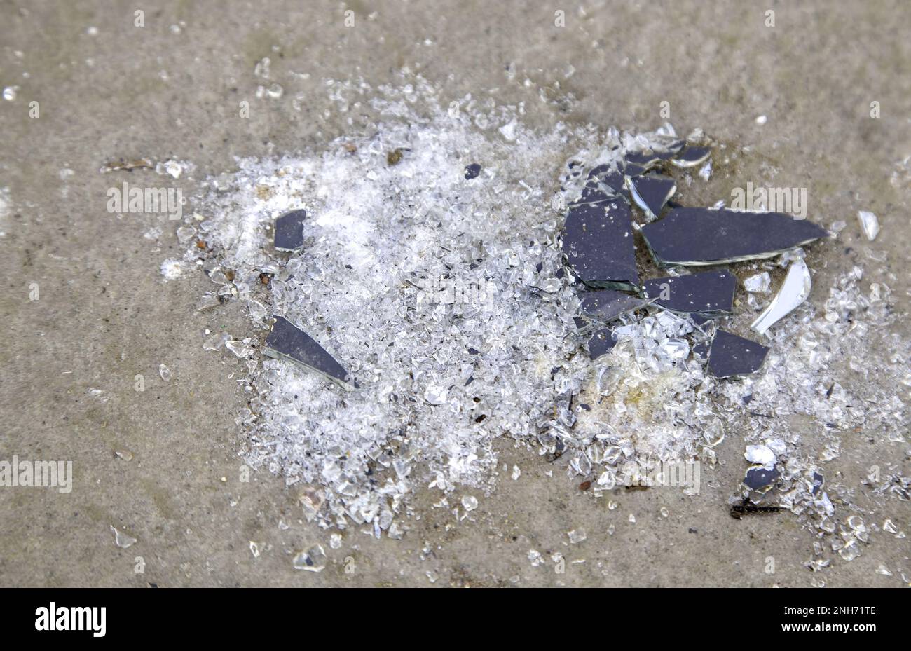 Destruction detail of a glass in the trash, debris and dirt Stock Photo ...