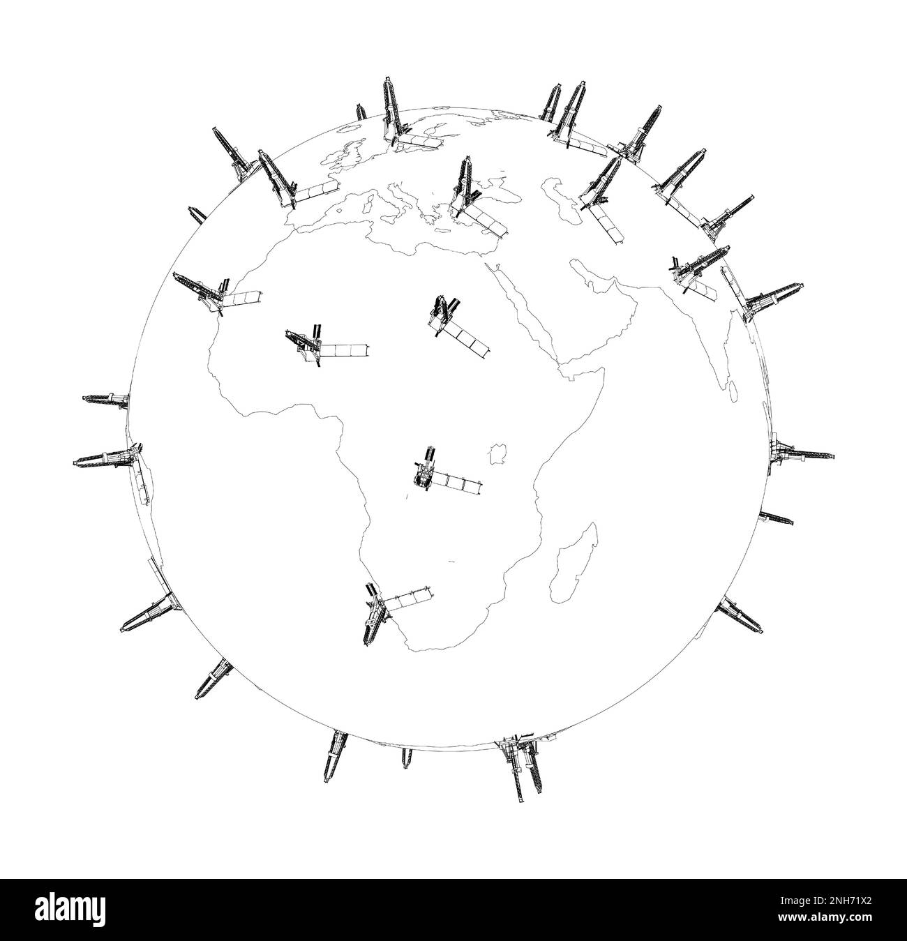 Oil rigs on Earth Stock Photo - Alamy