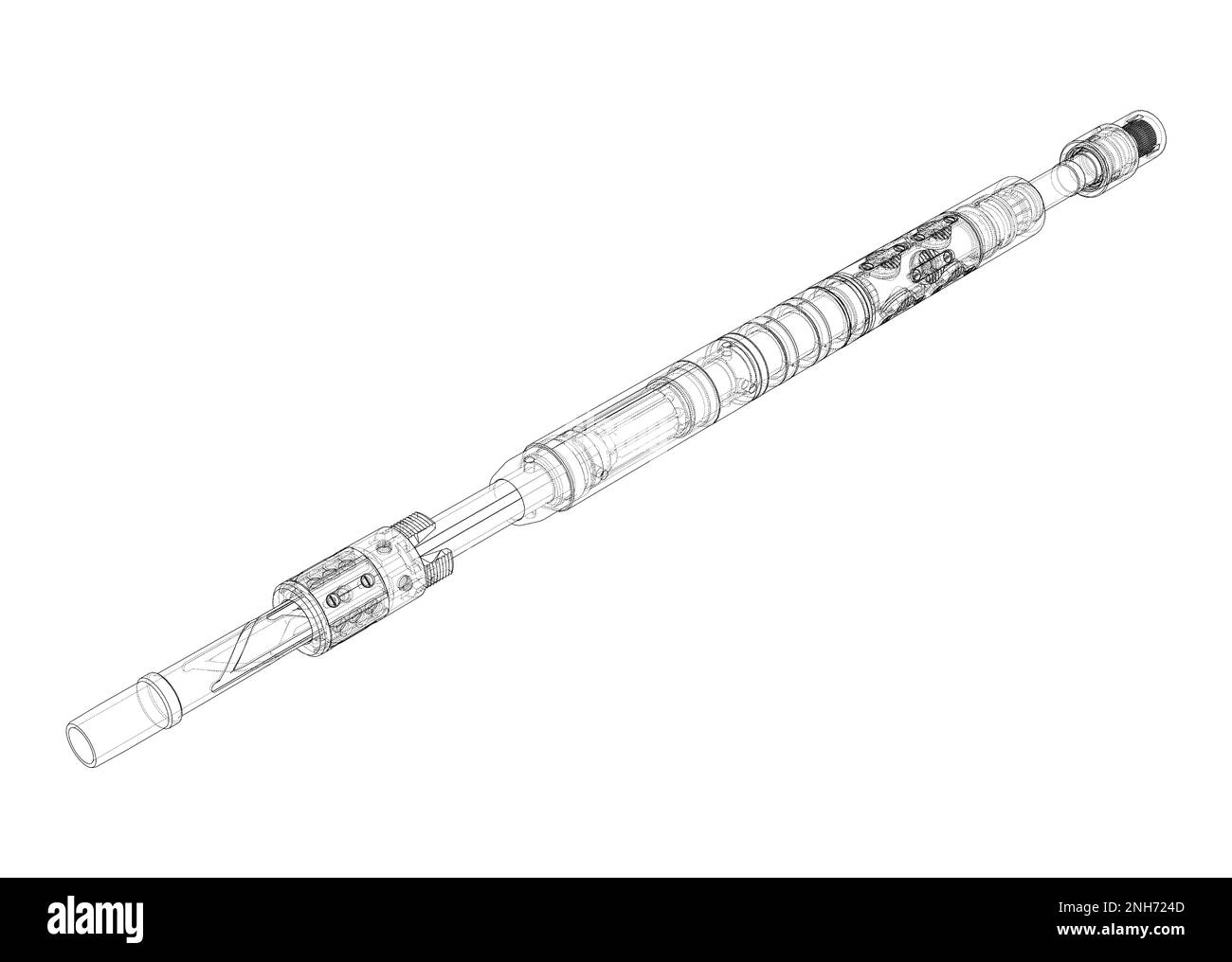 Outline drawing or sketch of cylindrical device Stock Photo - Alamy