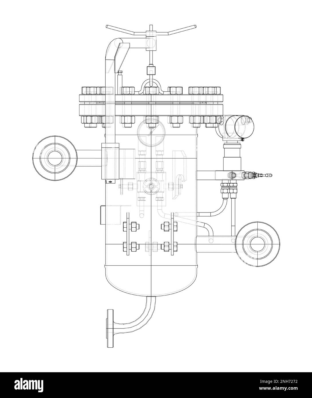 Industrial air filter with taps and pressure gauge Stock Photo - Alamy