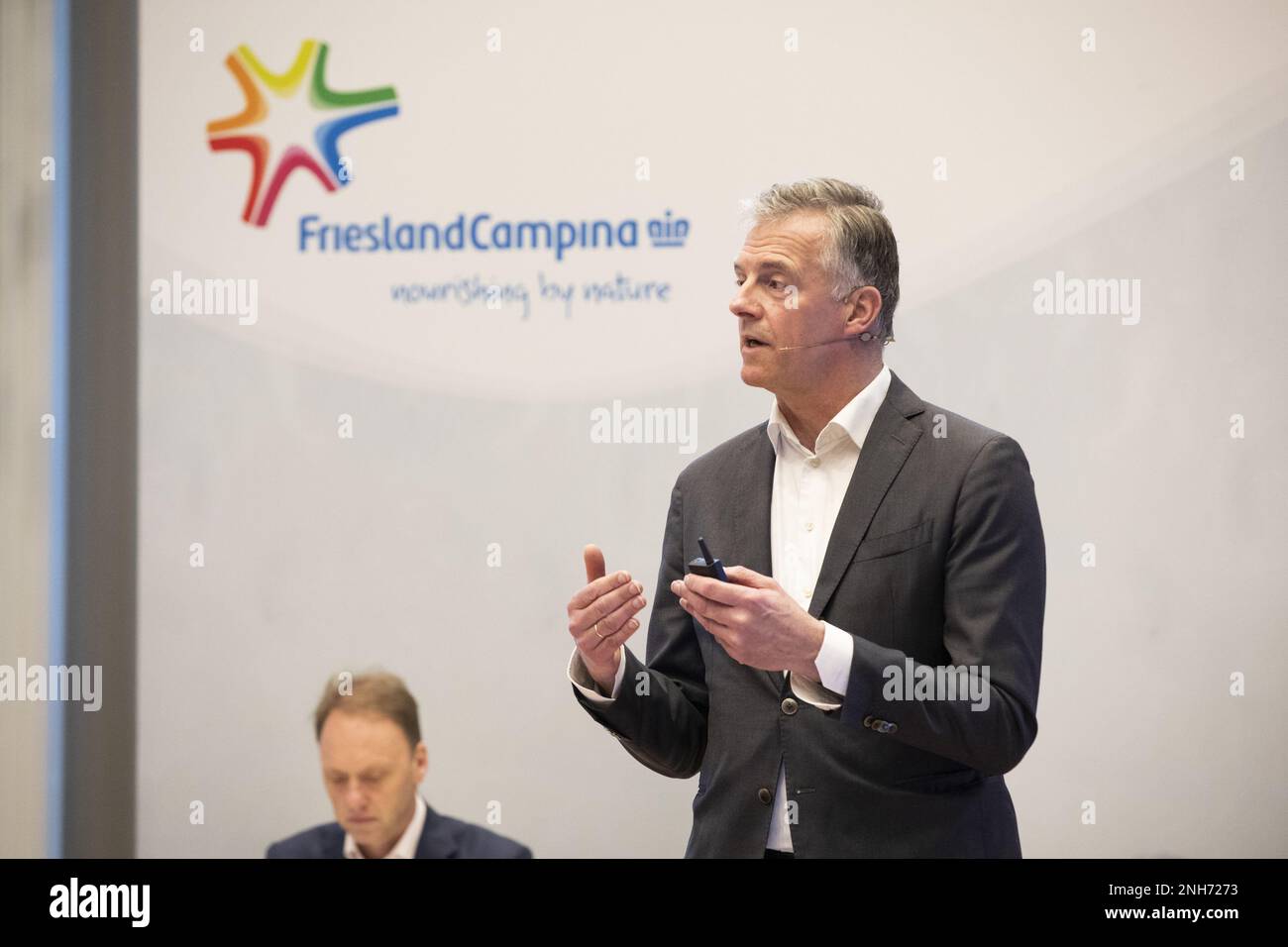 AMERSFOORT - Hans Janssen, CFO FrieslandCampina, during the explanation ...