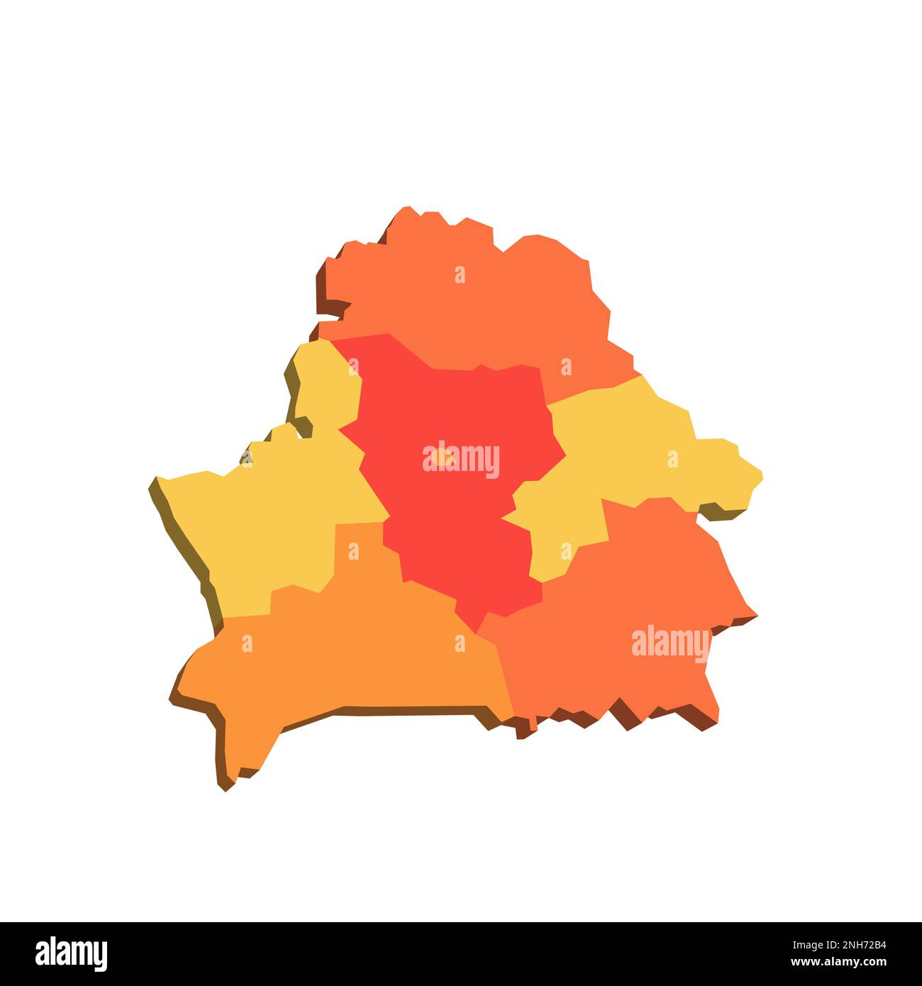 Belarus political map of administrative divisions - regions and one ...