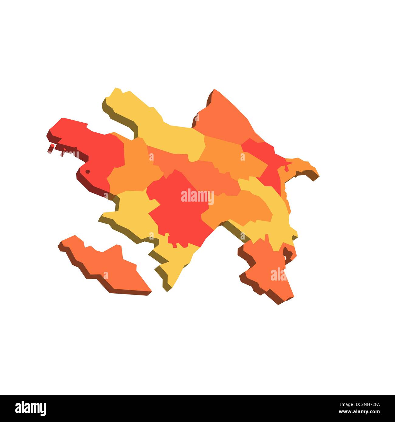 Azerbaijan political map of administrative divisions - districts ...