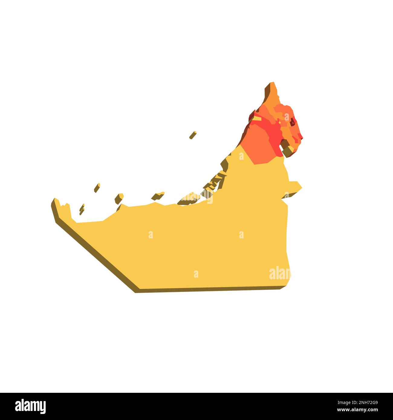 United Arab Emirates political map of administrative divisions ...