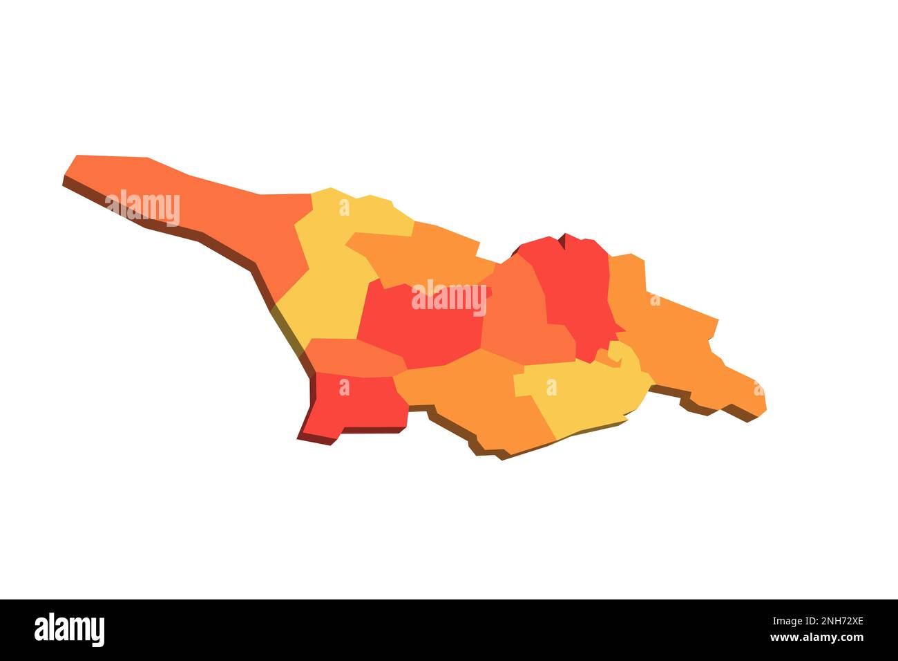 Georgia political map of administrative divisions - regions and ...