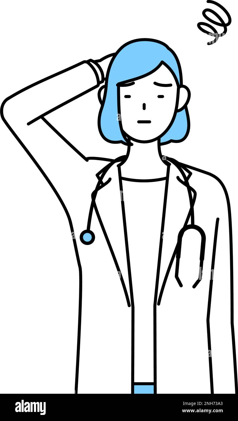 Cartoon concerned doctor illustration Stock Vector Images - Alamy