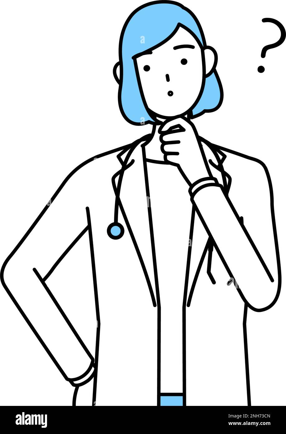 A woman doctor in white coat with questions Stock Vector Image & Art ...