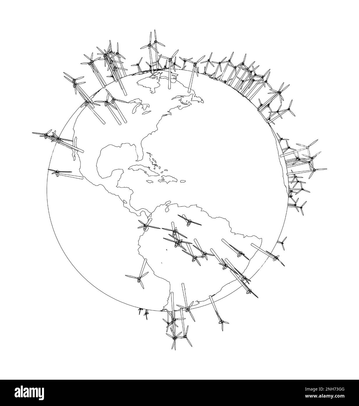 Earth wind pattern Black and White Stock Photos & Images - Alamy