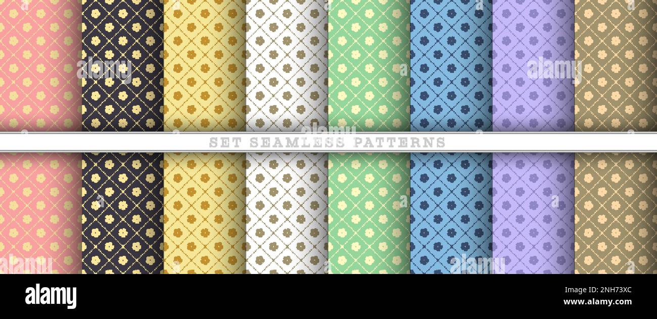 A set of seamless patterns for creative design. Original ornament for ...