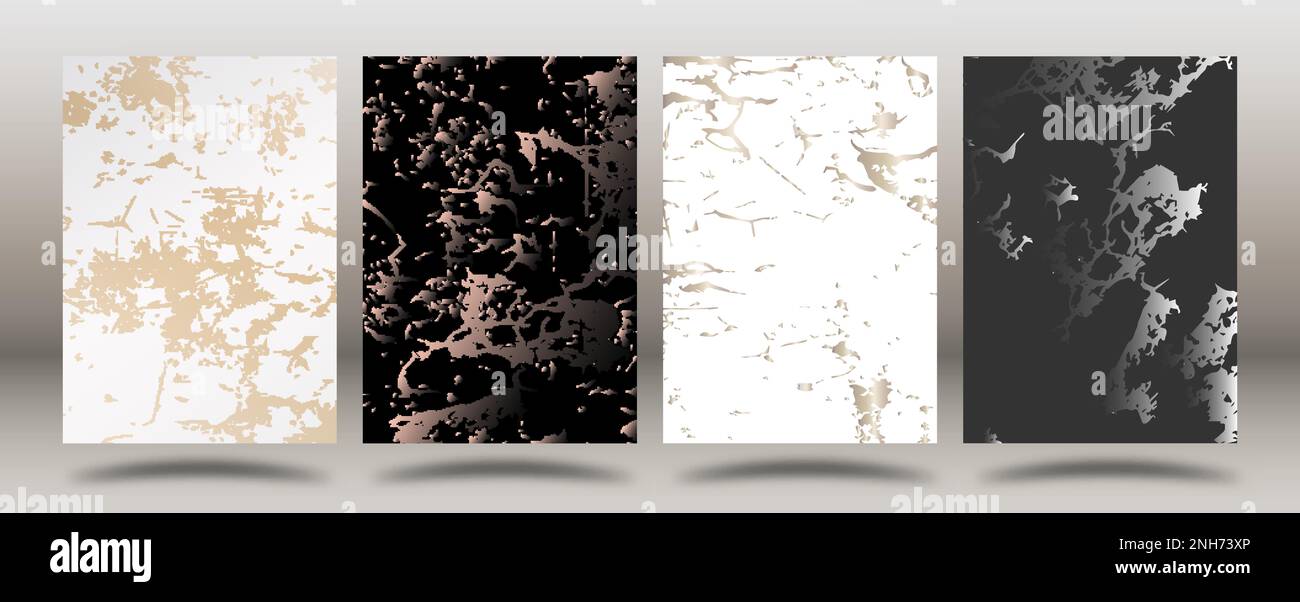 A set of vintage grunge backgrounds. The texture of plaster, cement ...