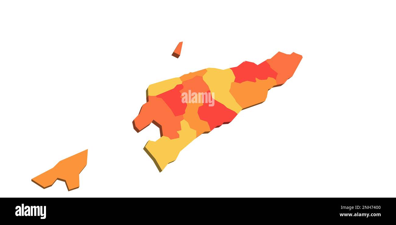 East Timor political map of administrative divisions - municipalities ...